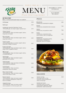 Snackbar Menukaart – Plaza